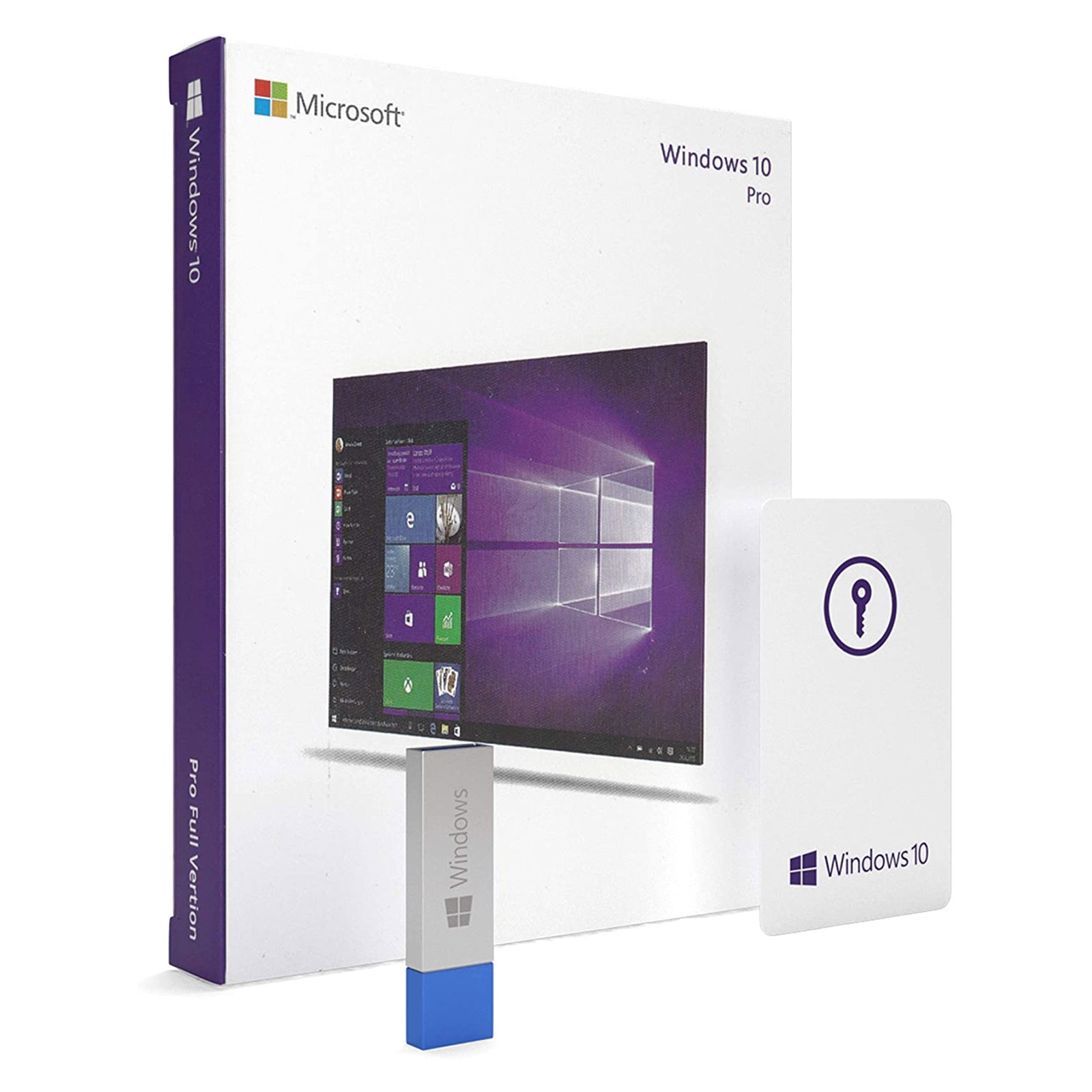 Microsoft Windows 10 Pro 32/64bit Operating System Retail Box USB Flash ...